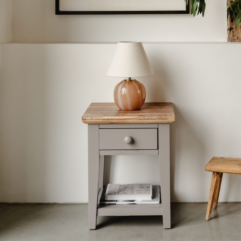 Florence Dove Grey Lamp Table with Drawer / Side Table