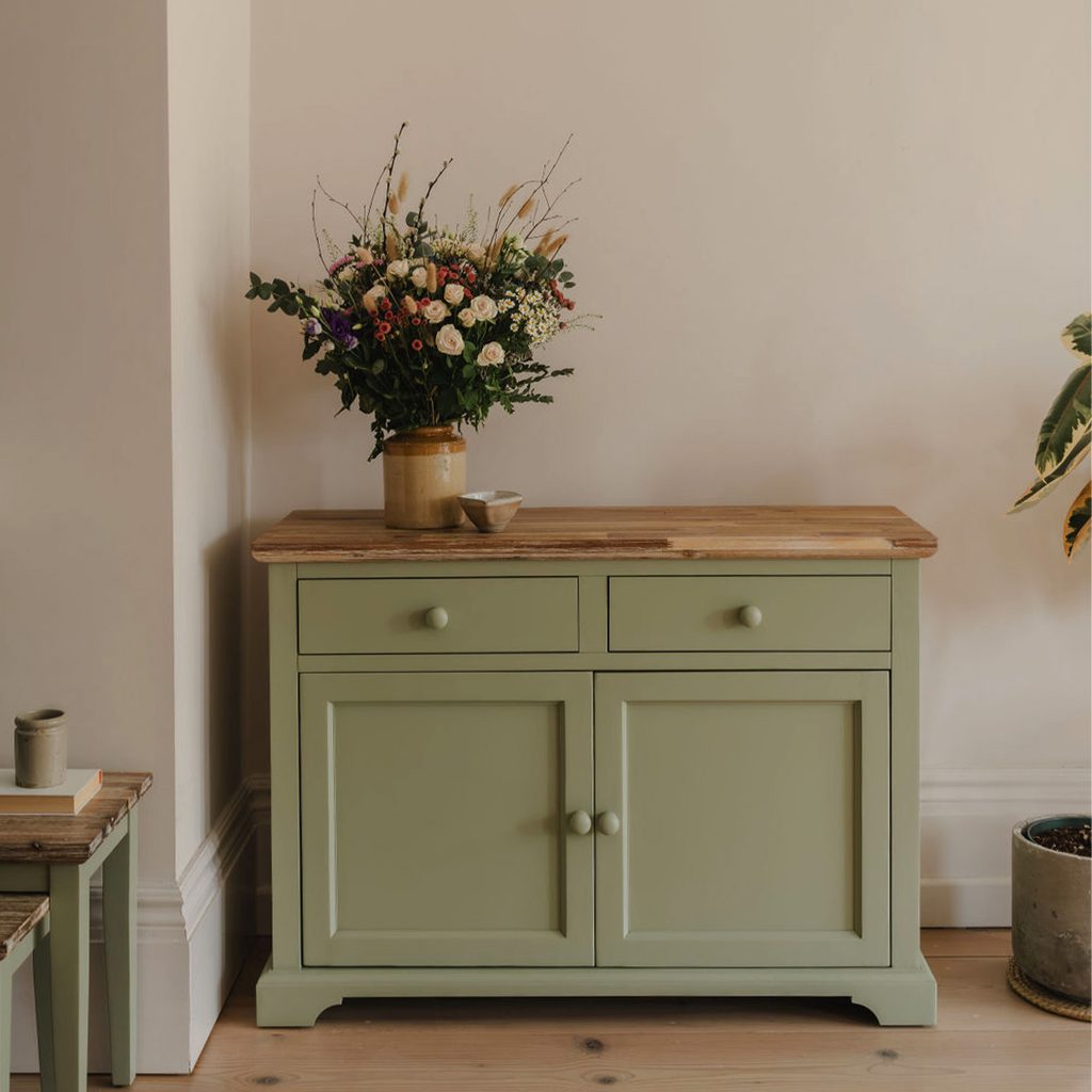 Florence Sage Green Kitchen Sideboard Cabinet | furniture.co.uk
