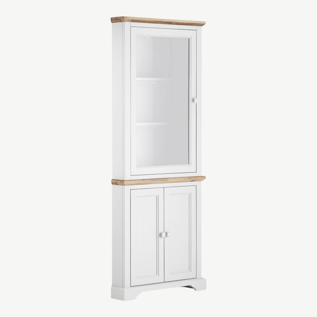 Florence White Corner Display Cabinet | furniture.co.uk