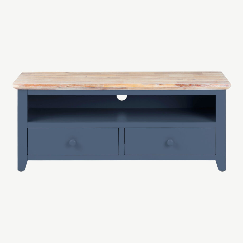 Florence Navy Blue TV Stand and Unit with 2 Storage Drawers